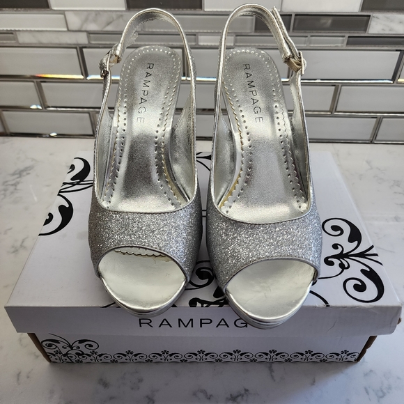 Rampage | Shoes | Silver Glitter Rampage Flanders 2 Heels | Poshmark